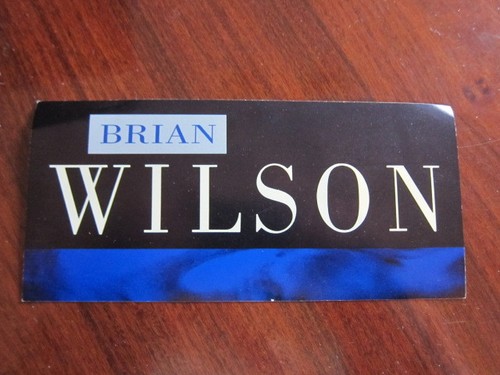 BRIAN WILSON Promo sticker | eBay