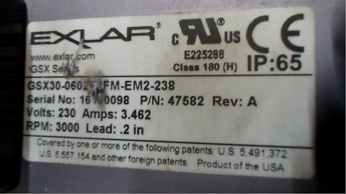 EXLAR ELECTRIC LINEAR ACTUATOR GSX SERIES GSX30-0602 #47582 free ...