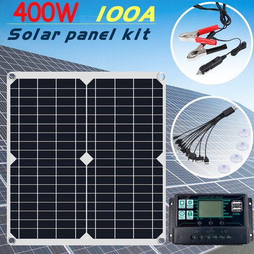 400 Watts Solar Panel Kit 100A 12V Battery Charger w/ Controller ...