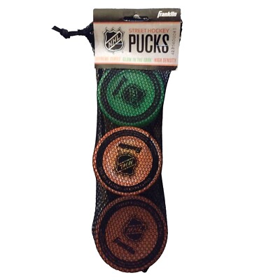 3-Pack Franklin NHL Street Hockey Pucks - Glow-In-The-Dark - High ...