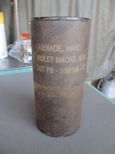 WWII, Vietnam War VIOLET Smoke M18 Hand Grenade Cardboard Shipping ...