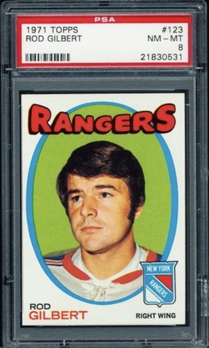 1971 Topps Hockey #123 Rod Gilbert Rangers HOF PSA 8 NM-MT | eBay