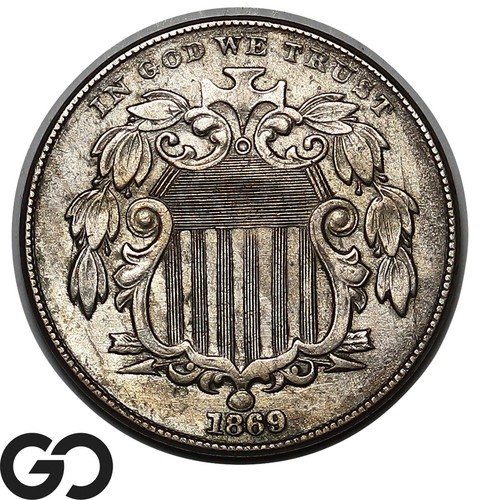 1869 Shield Nickel, Nicely Struck Choice Unc+ | eBay
