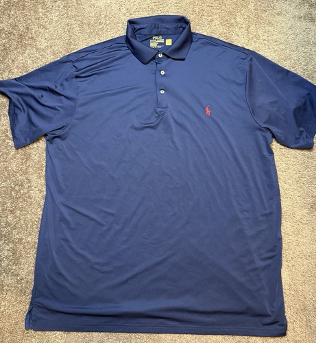 Polo Ralph Lauren Performance Men Size XLT Blue Short Sleeve Polo | eBay