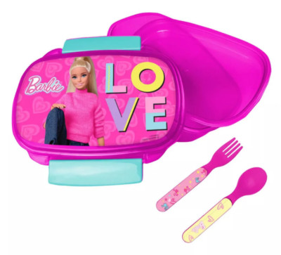 Barbie Lunch Box + Cutlery Set Bread Box Lunch Pail Cutlery B-0828 ...