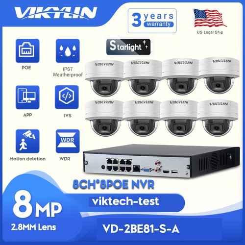 Dahua 8CH 8 POE NVR CCTV 4K 8MP IR Starlight Security Camera System IVS ...