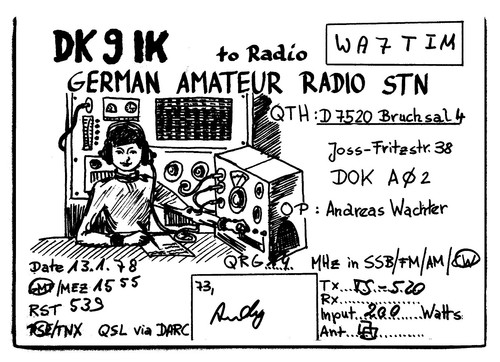 Vintage Ham Radio Amateur QSL QSO Postcard DK9IK German Amateur Radio ...