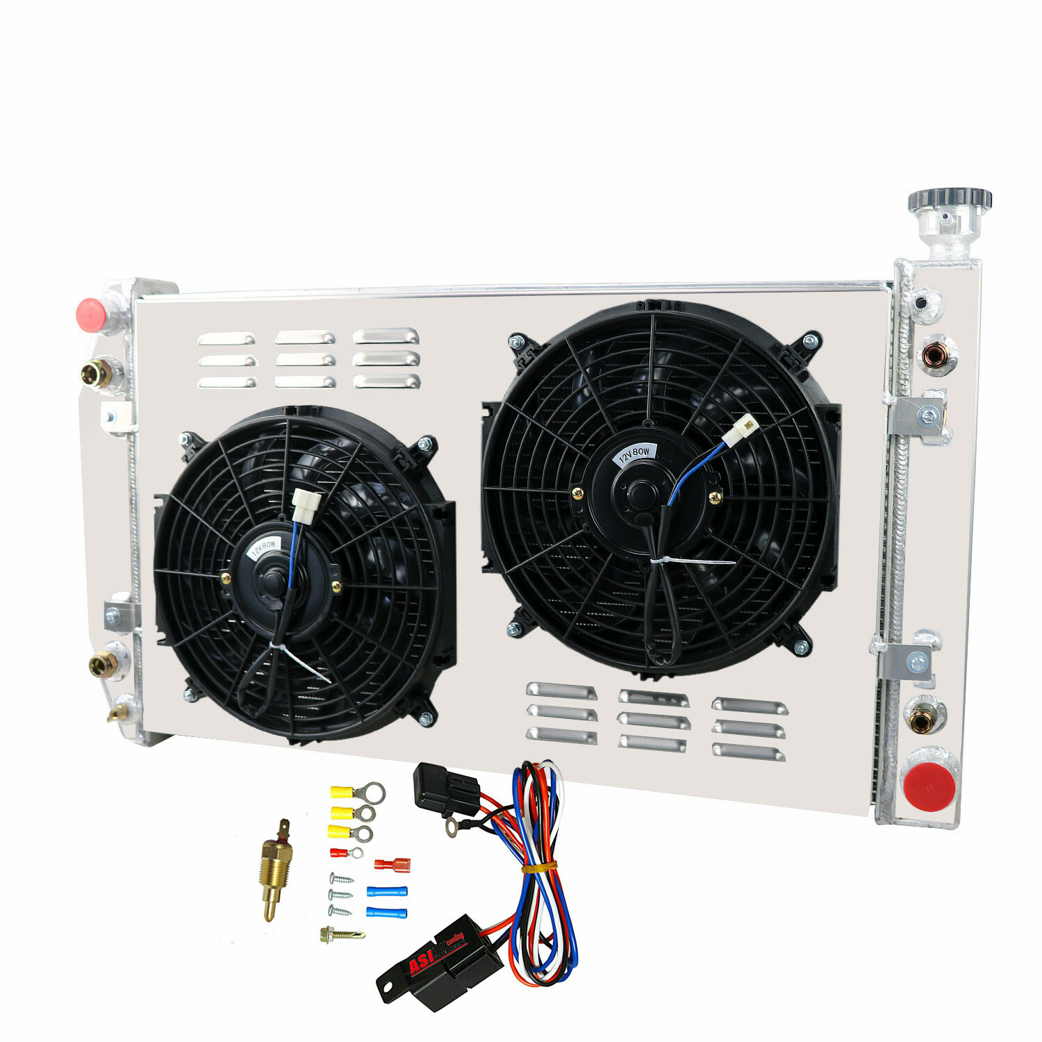 622 4Row Radiator Shroud Fan Fit 1988-99 CHEVY GMC TRUCK C/K 1500 2500 ...