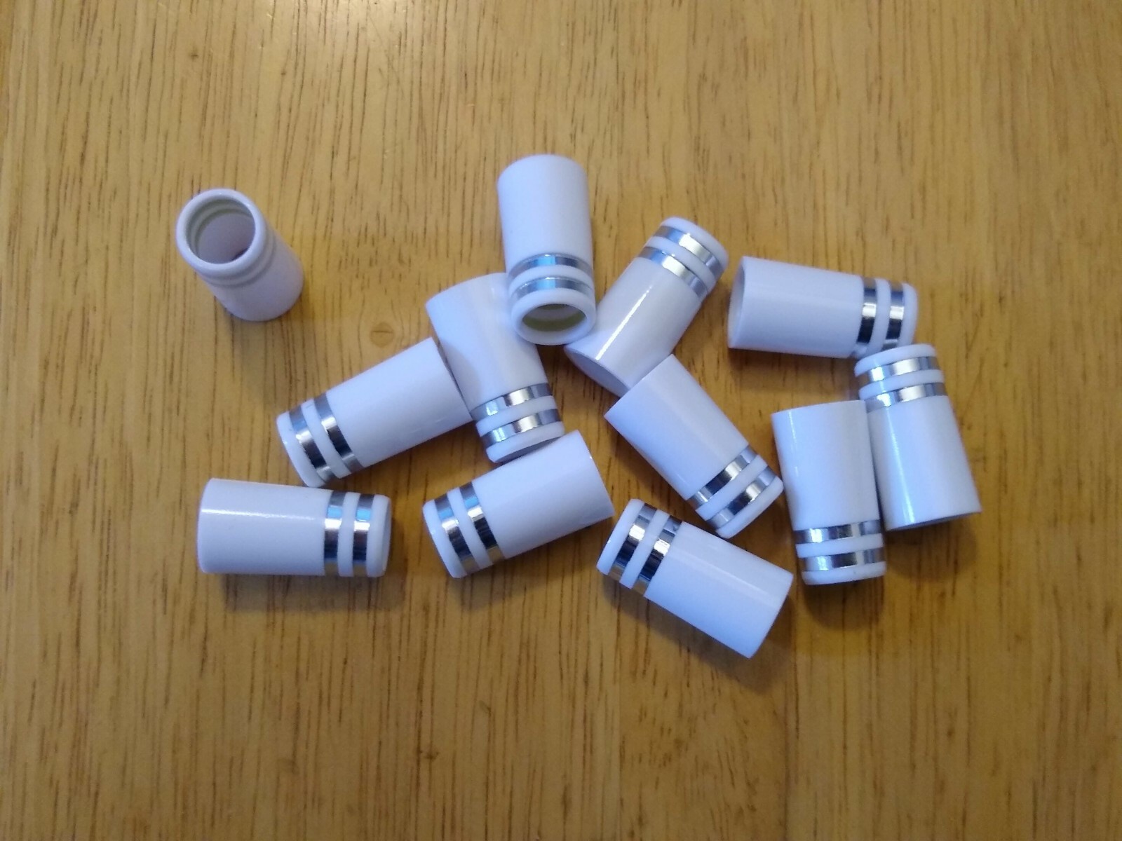 12 Golf 1" White Ferrules .370" for Parallel Tip Iron Shaft 2 Silver ...