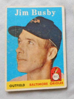 1958 Topps #28 Jim Busby Baltimore Orioles Baseball Card ex- | eBay