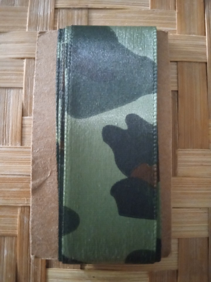 By The Yard Pre-Cut Ribbon - 7/8" Green Camo Print Satin | eBay