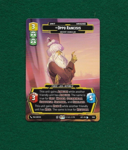 STAR WARS UNLIMITED LEGENDS OF THE FORCE PRESTIGE #1053 OPPO RANCISIS ...