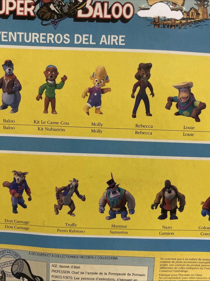 1991 Playmates Super Baloo Disney's Tale Spin Colonel Spigot Spanish ...