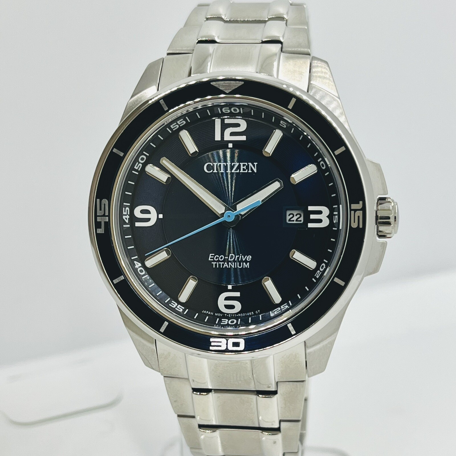 Citizen Men's Eco-Drive Titanium Silver Blue Dial Sapphire 42mm Watch ...