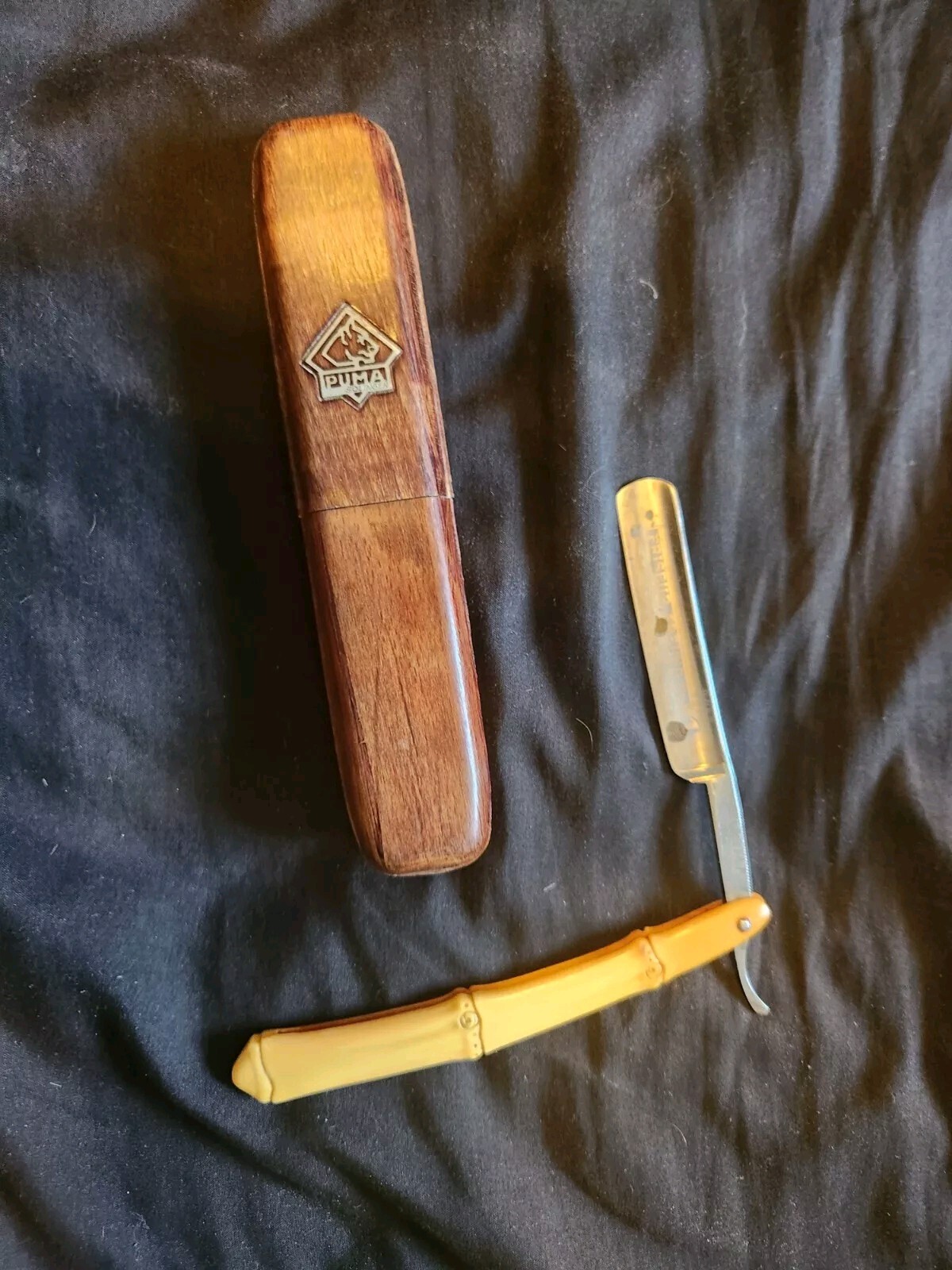 vintage puma straight razor in coffin case | eBay