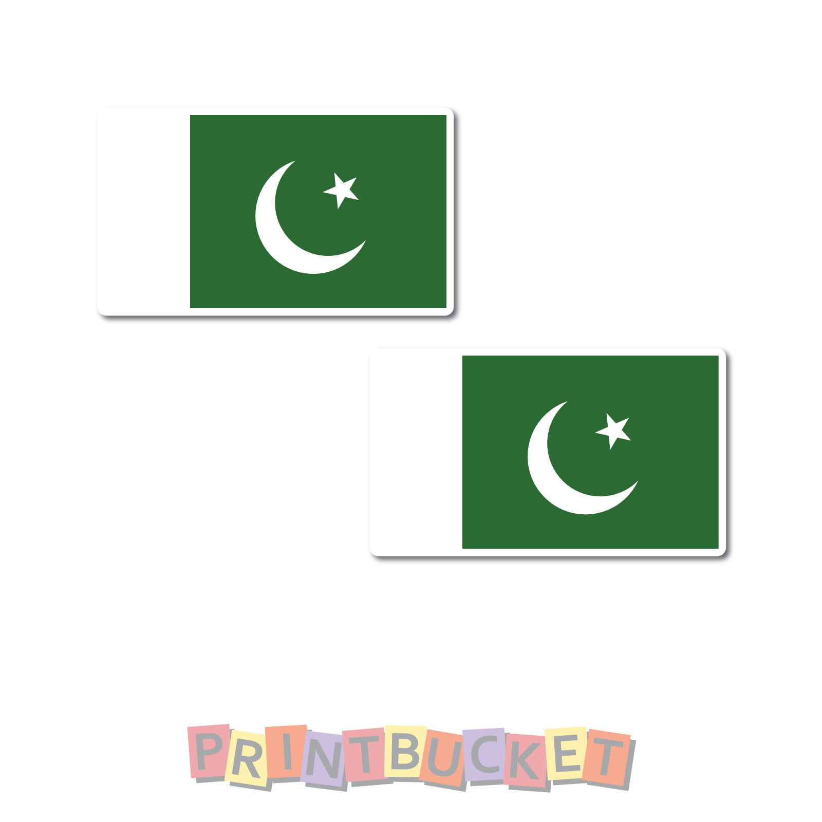 Pakistan flag sticker 120mm twin pack quality water/fade proof vinyl ...