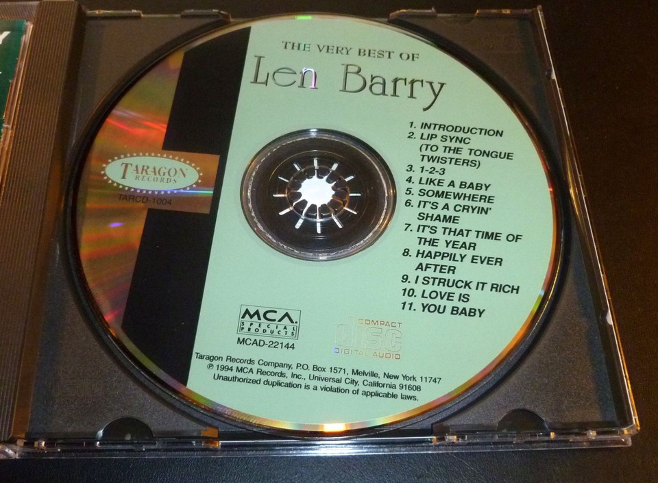 LEN BARRY "The Very Best Of Len Barry" (CD 1994) 11-Tracks ***GREAT ...