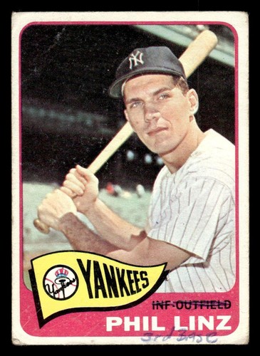 1965 TOPPS PHIL LINZ 369 POOR MK BASEBALL NEW YORK YANKEES | eBay