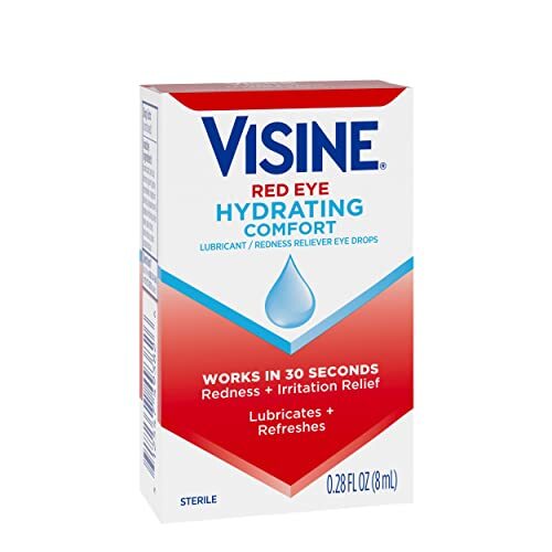 Visine Red Eye Hydrating Comfort Redness Relief Lubricating Eye Drops ...