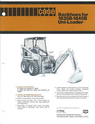 Equipment Brochure - Case - Backhoes for 1835B 1845B Uni-Loader (E5192 ...