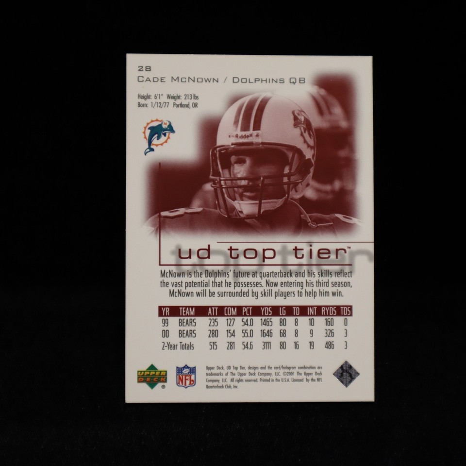 2001 Cade Mcnown Miami Dolphins Top Tier Upper Deck #28 | eBay
