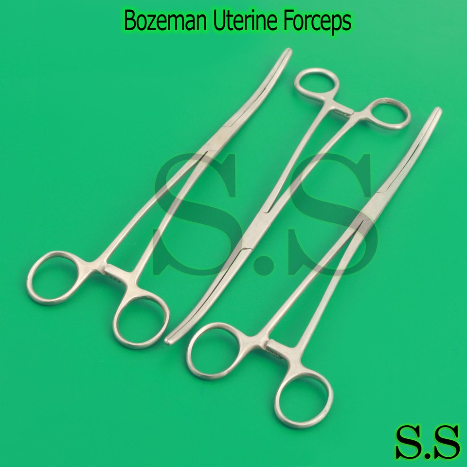 6 Bozeman Uterine Forceps 10" Curved Surgical Instrument Stainless ...