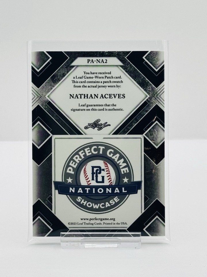 2023 Leaf Perfect Game NATHAN ACEVES Patch Auto Autograph 1/1 🔥 | eBay