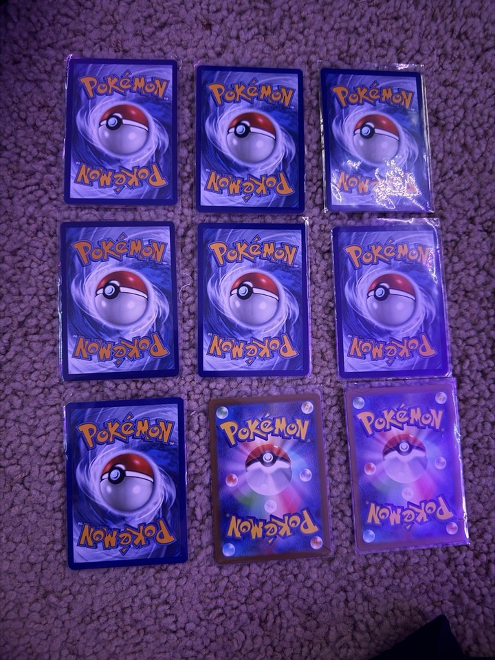 Pokémon TCG 9 Card Lot Mega Charizard X EX, Mega Gengar EX, Meowth Holo ...