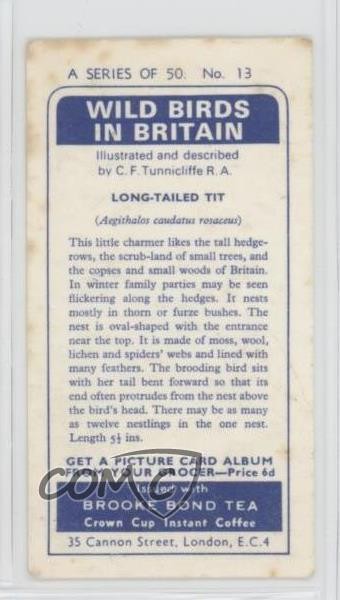 1965 Brooke Bond Wild Birds in Britain Long-Tailed Tit #13 0f3j | eBay