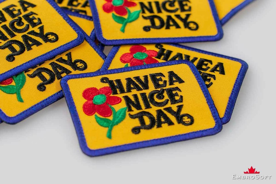 Have A Nice Day Flower Love Embroidered Patch Iron On / Sew On SIZE: 3 ...