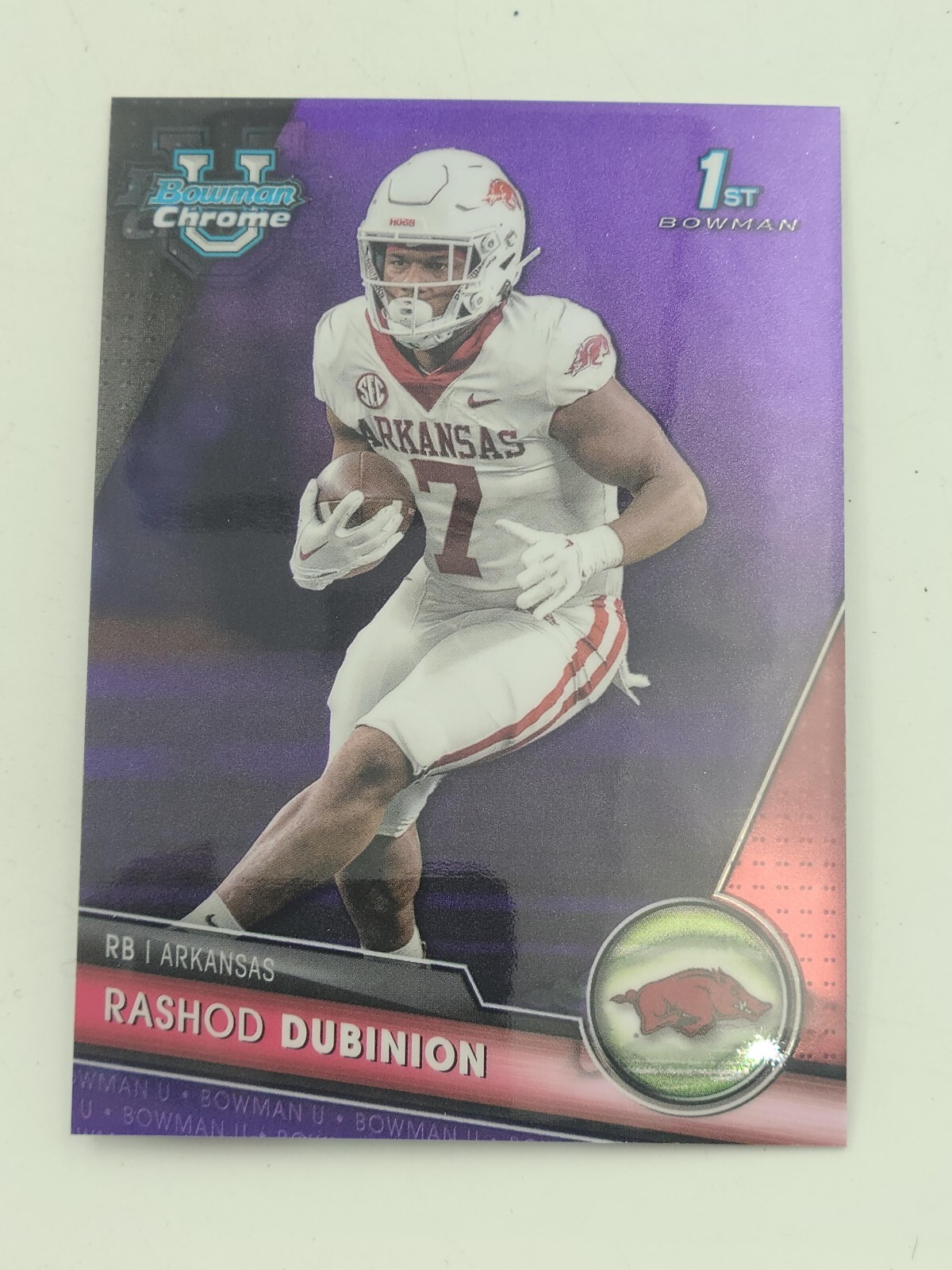 2023 Bowman U Chrome #17 Rashod Dubinion Purple /399 Arkansas ...