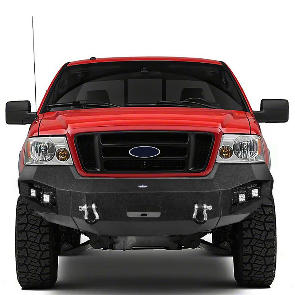 Steel Off-road Front Winch Bumper w/ 4x Led Spotlights Fit 2004-2008 ...