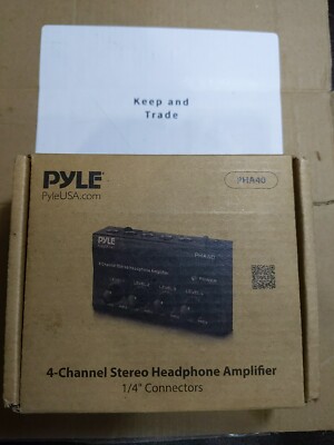 New PYLE-PRO 4-Channel Stereo Headphone Amplifier 1/4" Connectors PHA40 ...