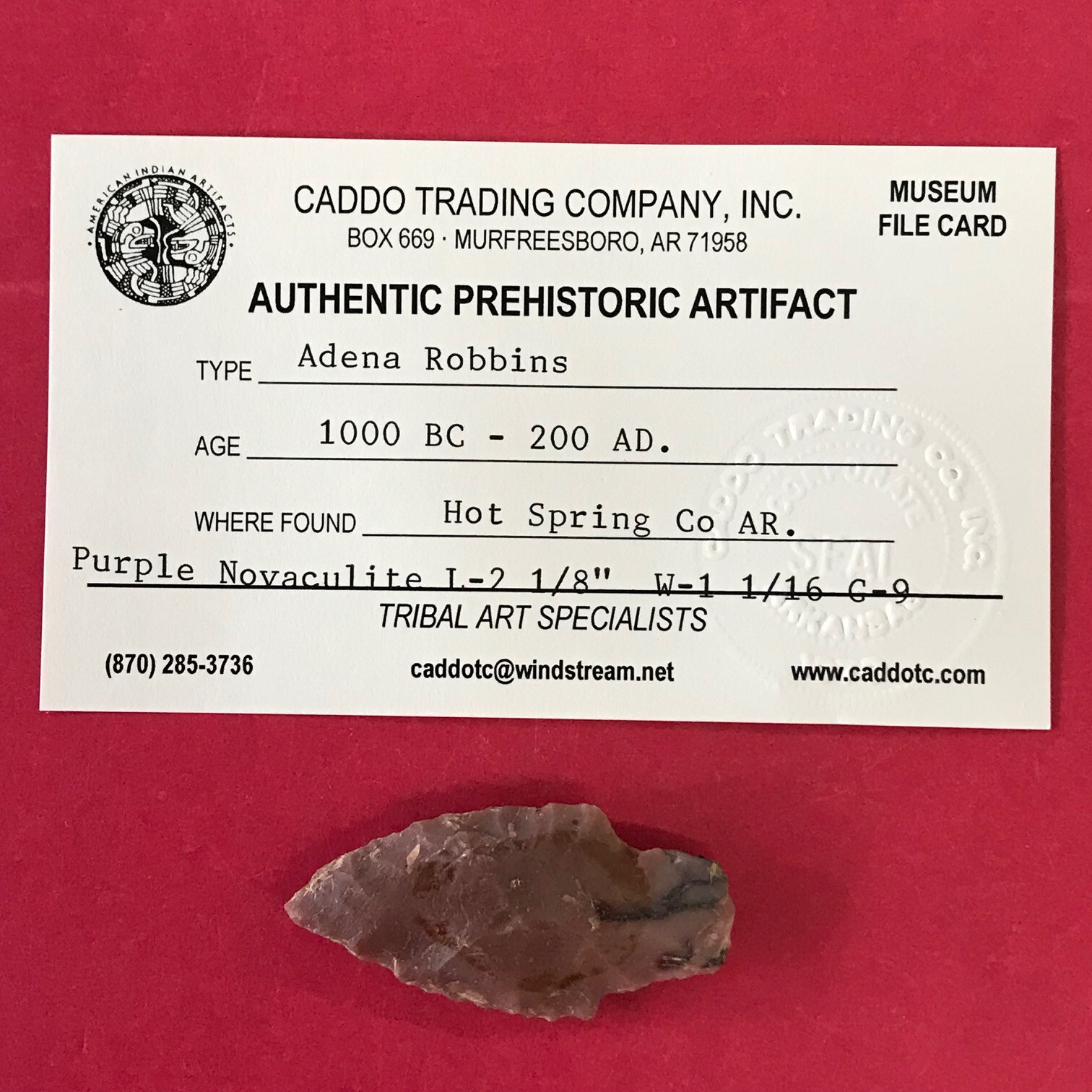 6998 Adena Robbins Authentic Arrowhead Artifact Native American Indian AR | eBay