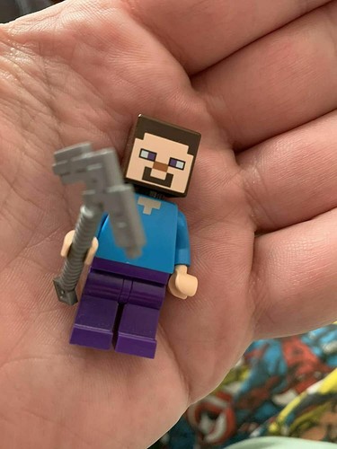 LEGO Minecraft Minifigure Steve Plastic Comes in Clear Polybag 2 Inches ...