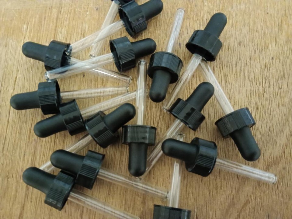 GLASS DROPPERS (Pipettes) for Glass Boston Round Bottles (Choose Size ...