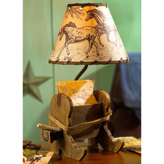 Versatile Hand Carved Wood Desk Lamp with Storage Box Western Barn ...