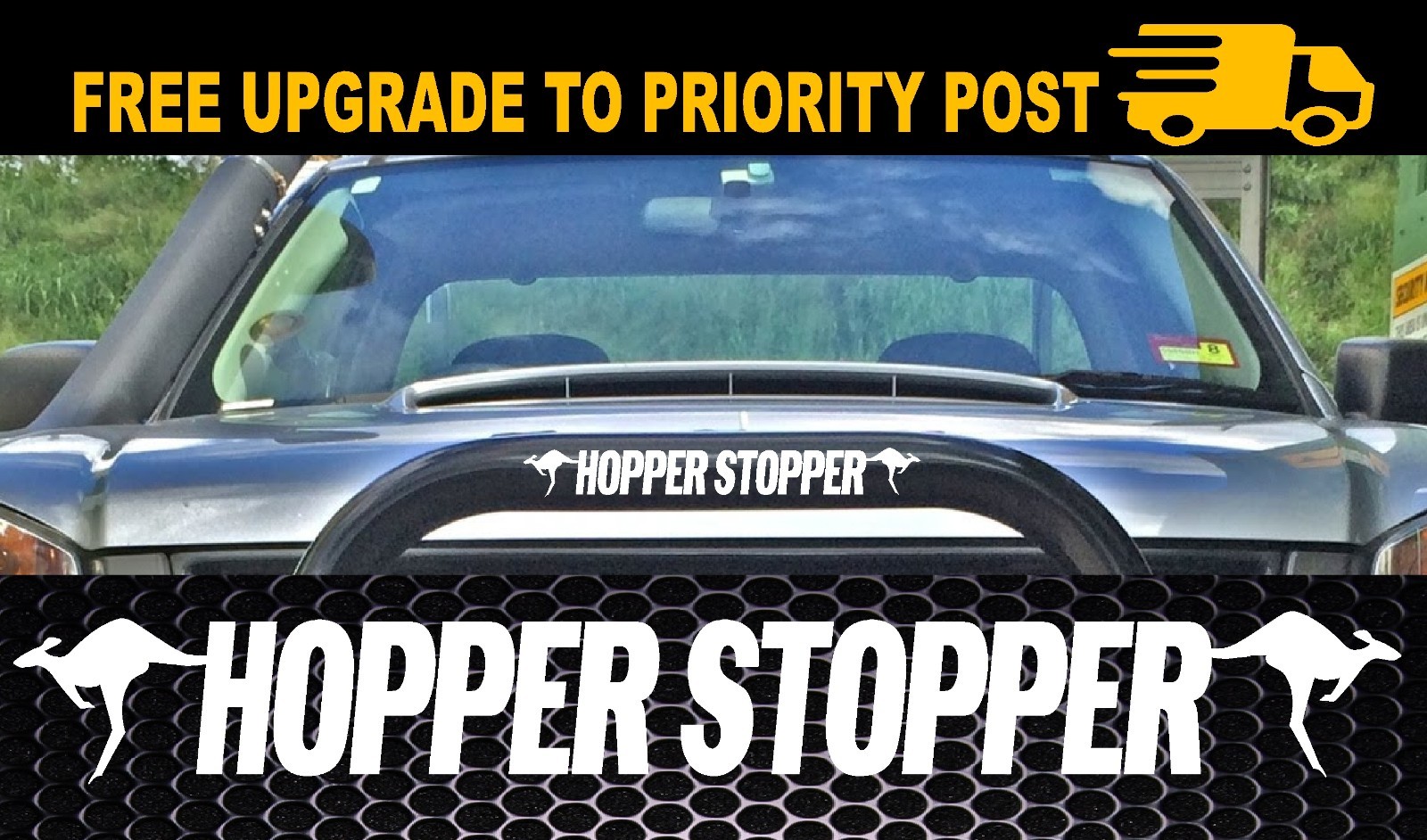 HOPPER STOPPER funny bullbar kangaroo outback country 4x4 Car Sticker ...