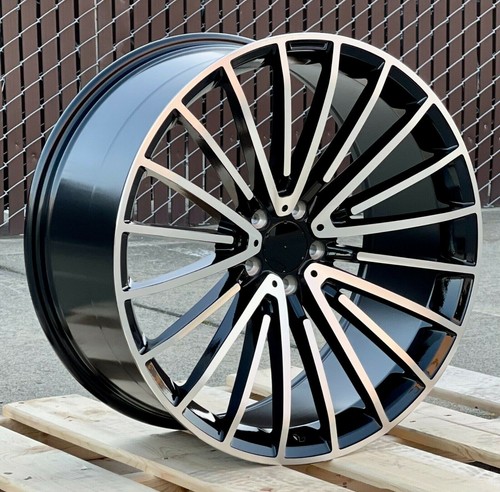 S580 Rims Staggered 22x9 22x10.5 5x112 Black Machined Fits Mercedes ...