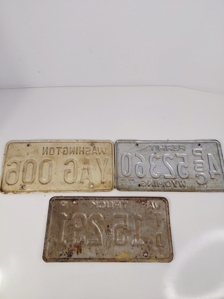 Vintage Assorted License Plates Lot Of 20 Man Cave -EH- Craft Garage ...