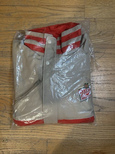 Vintage Miller High Life Racing Team Jacket Beige Zip Up 70s NEW IN ...