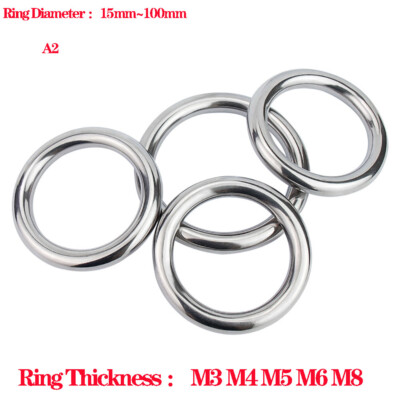 Stainless Steel Round Rings Heavy Duty Solid Metal O Ring Welded Smooth ...