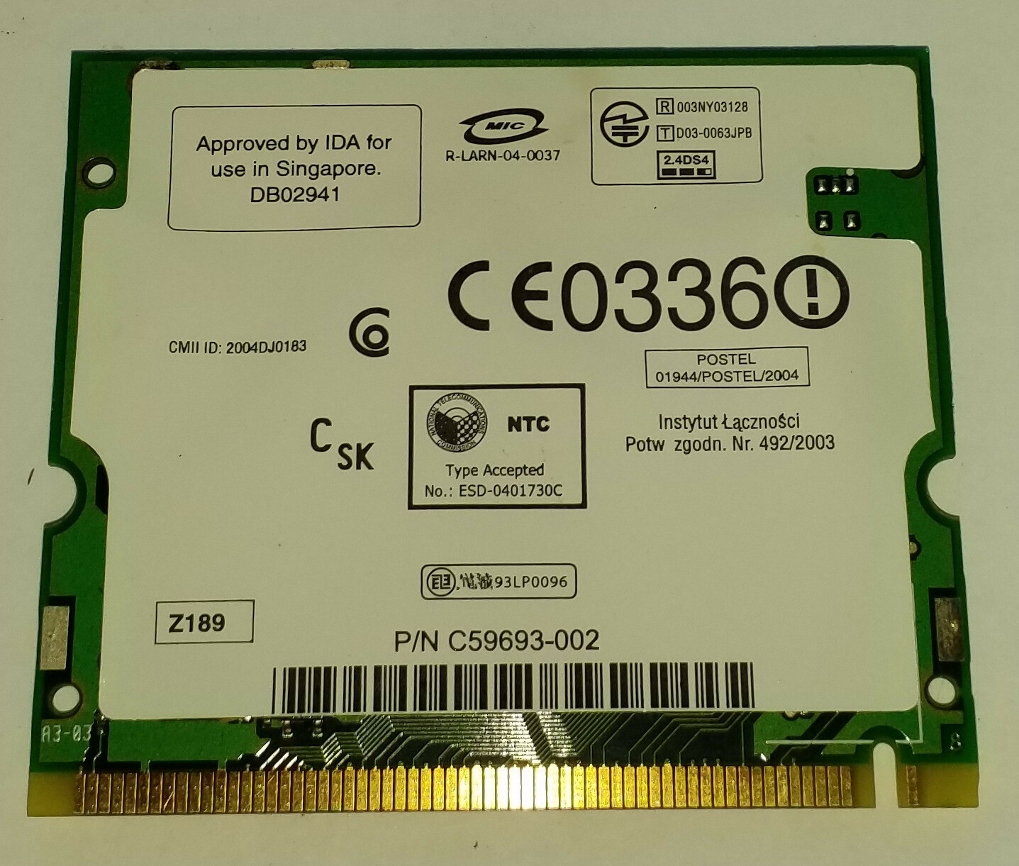 Dell mini PCI wireless card Laptop Internal Wireless Card for Dual ...