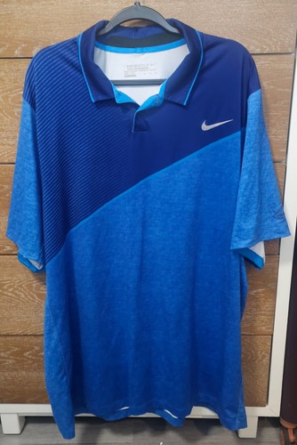 NIKE Golf Tour Dry Fit Blue Golf Polo Shirt Size XXL South Shore ...
