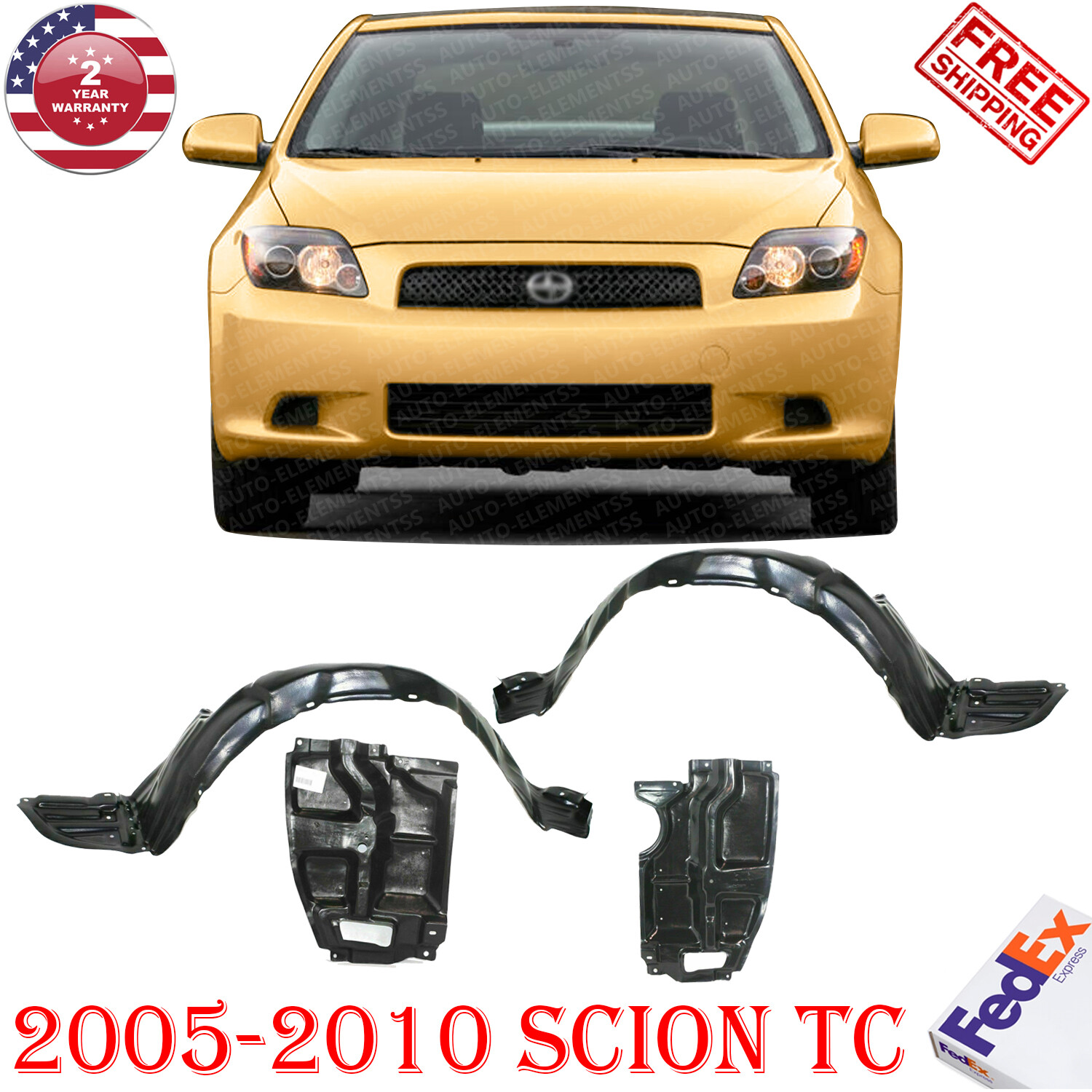 Engine Splash Shields Front For 2005-2010 Scion tC | eBay