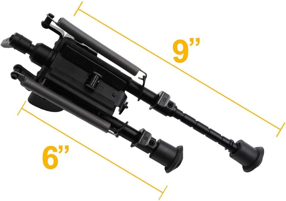 6''-9''Pivot Tilting Hunting Rifle Bipod 5 Notched Legs Sling Swivel ...