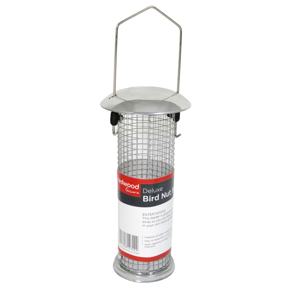 2 x Wild Bird Nut Feeder Hanging Feeding Tube Station Stainless Steel ...