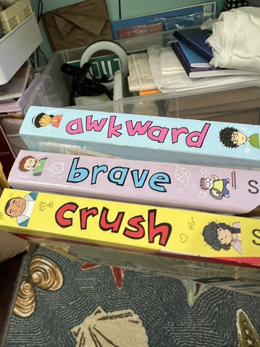 LOT OF 3 KIDS GRAPHIC NOVEL BOOKS AWKWARD, BRAVE, CRUSH BY SVETLANA ...