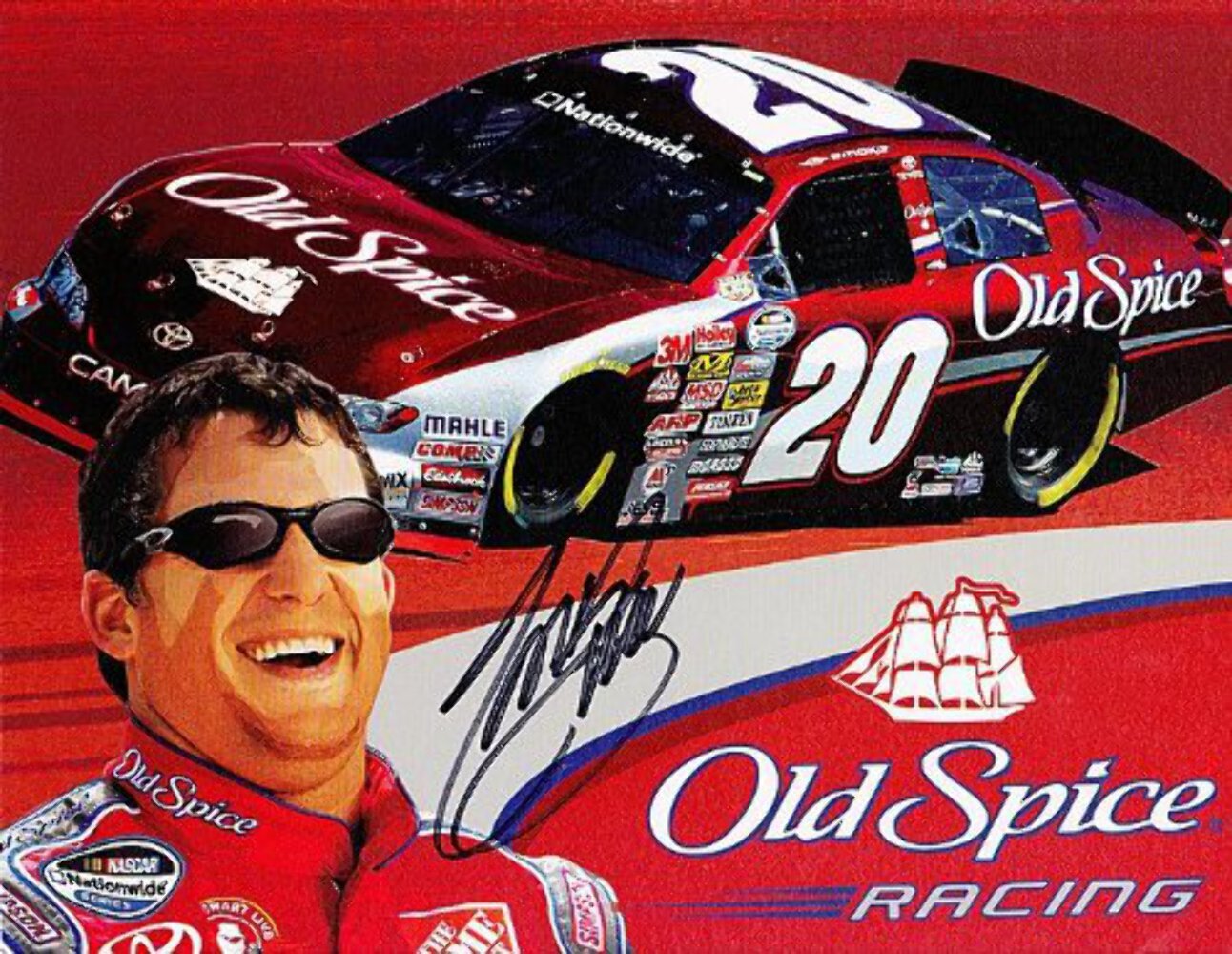 AUTOGRAPHED 2008 Tony Stewart #20 OLD SPICE RACING Nationwide 9X11 ...
