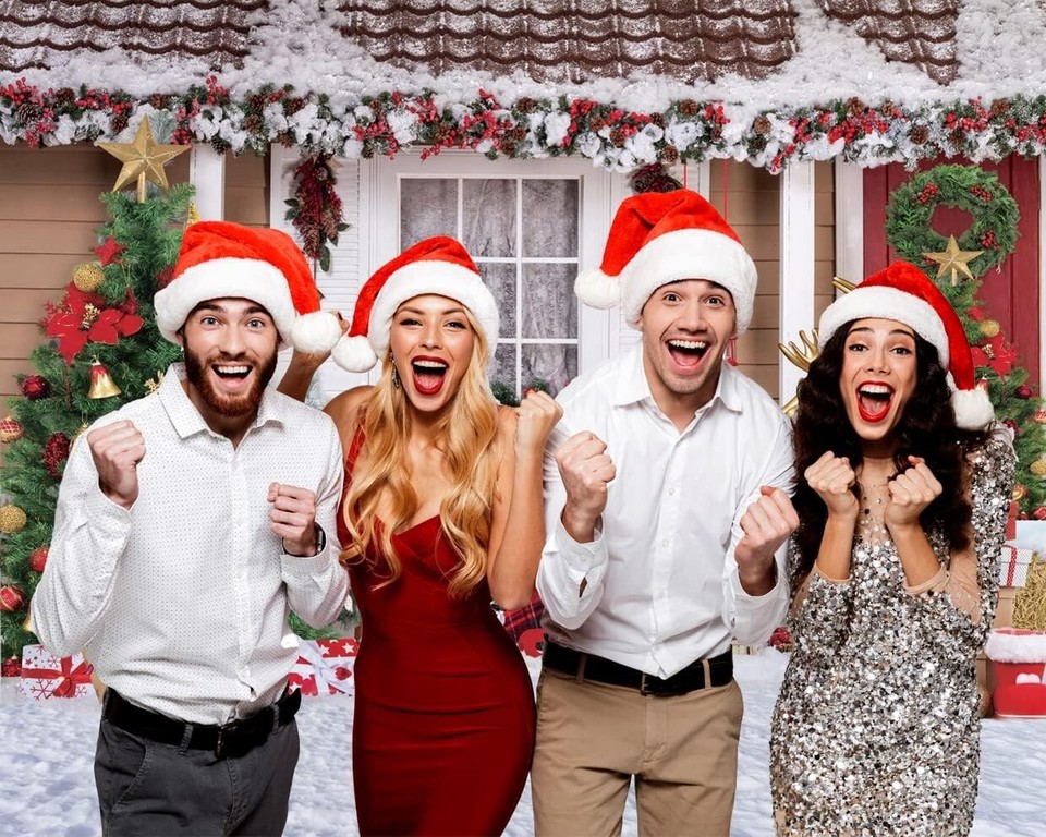 SJOLOON Snow Christmas Photo Backdrop Christmas Tree Xmas Largest 12x10 ...